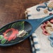Vintage Floral Wooden Spoon Carved Blue Red Spoon Painted Wooden Spoon ...