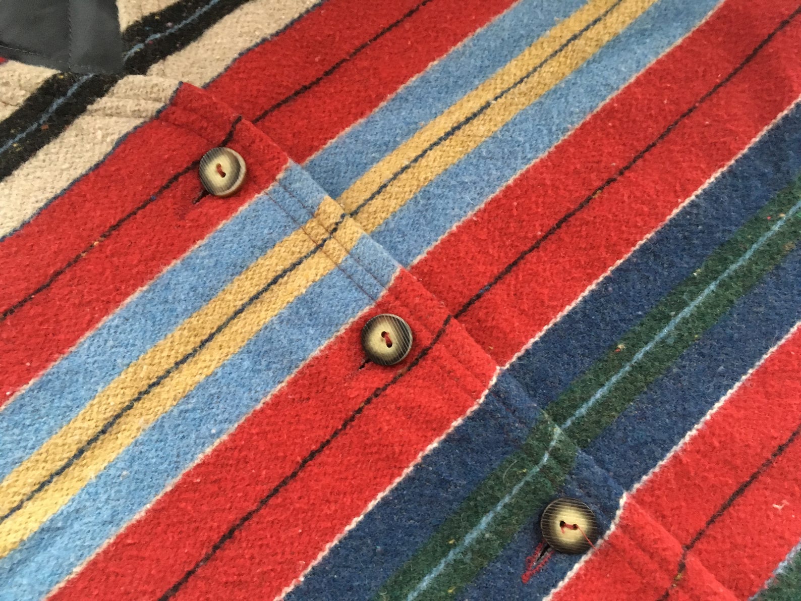 Vintage Striped Multicolored Vest Red Striped Vest Button up | Etsy