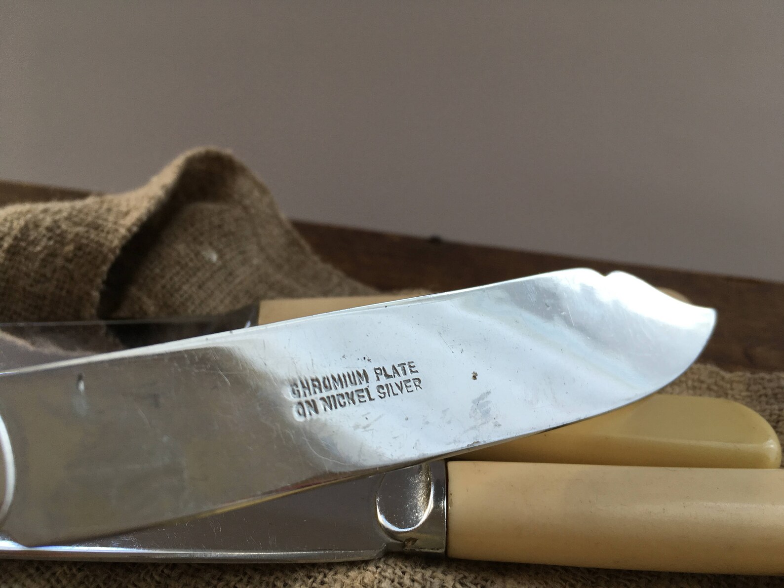 Vintage English Knives Set of 9 Silver Nickel Knives With | Etsy