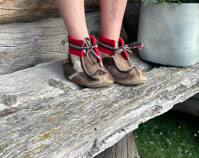 Vintage Laplander Saami Boots Reindeer Fur Boots Real Fur Boots ...