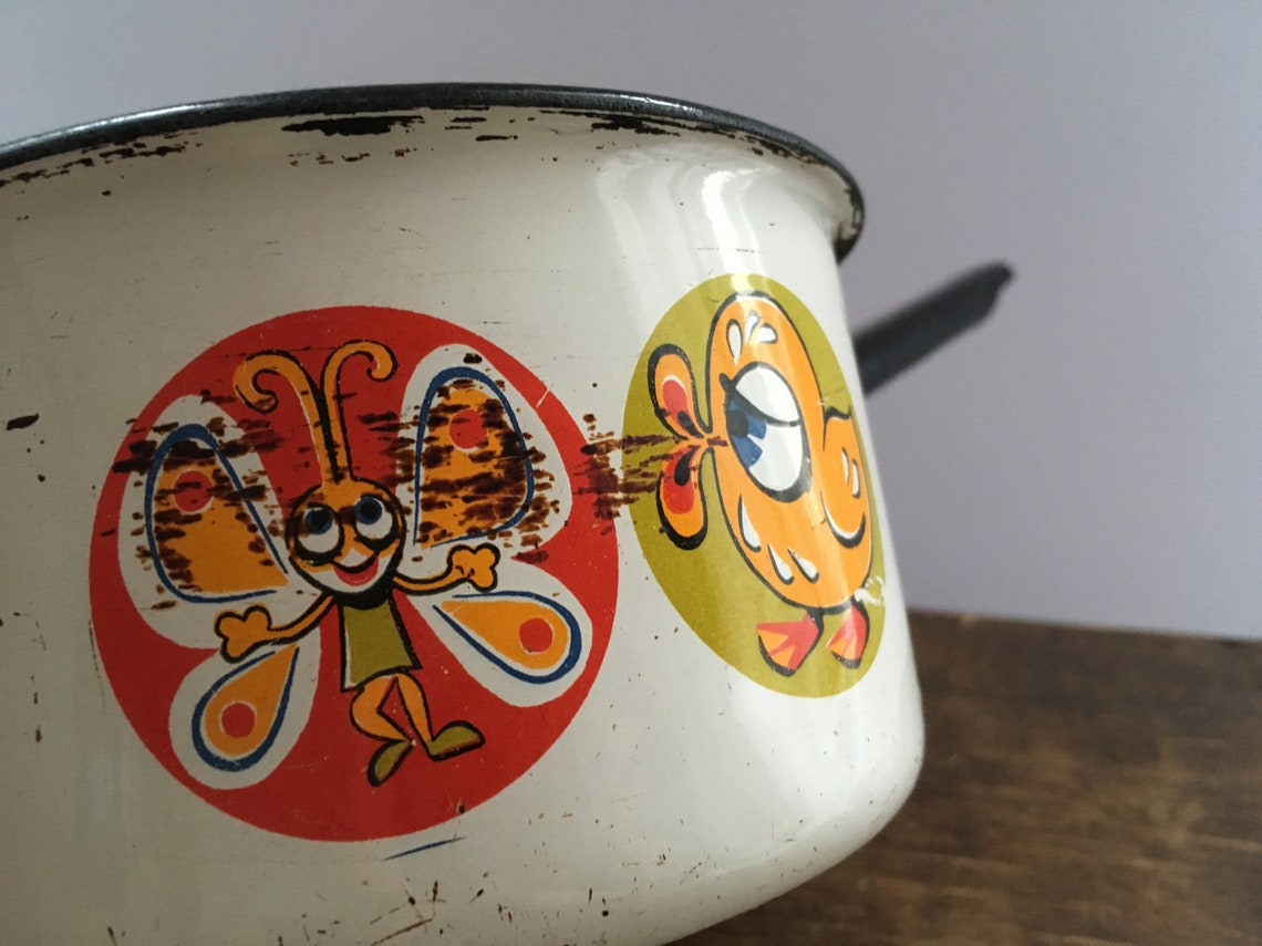 Soviet Vintage Small Enamel Pot Enamel Saucepan Enamelware - Etsy