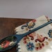 Vintage Floral Wooden Spoon Carved Blue Red Spoon Painted Wooden Spoon ...