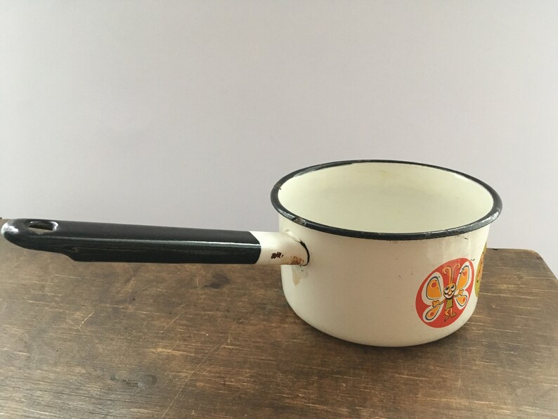 Soviet Vintage Small Enamel Pot Enamel Saucepan Enamelware - Etsy