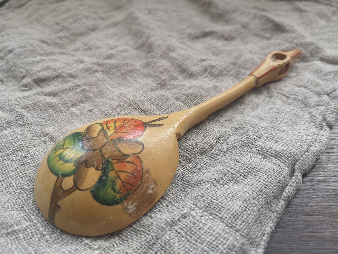 Vintage Wooden Folk Spoon Handcarved Spoon Rustic Wooden Spoon Swedish ...
