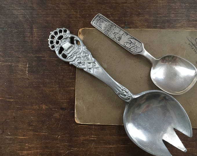 Norwegian Pewter Silver Spoon Norwegian Tin Spoon Norway Souvenir Spoon ...