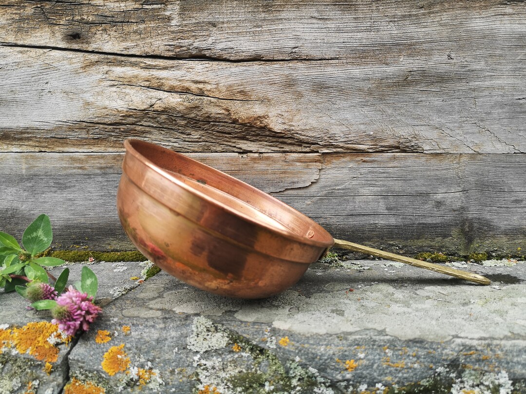 Antique Copper Strainer With a Brass Handle Copper Colander Straining ...