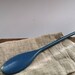 Vintage Floral Wooden Spoon Carved Blue Red Spoon Painted Wooden Spoon ...