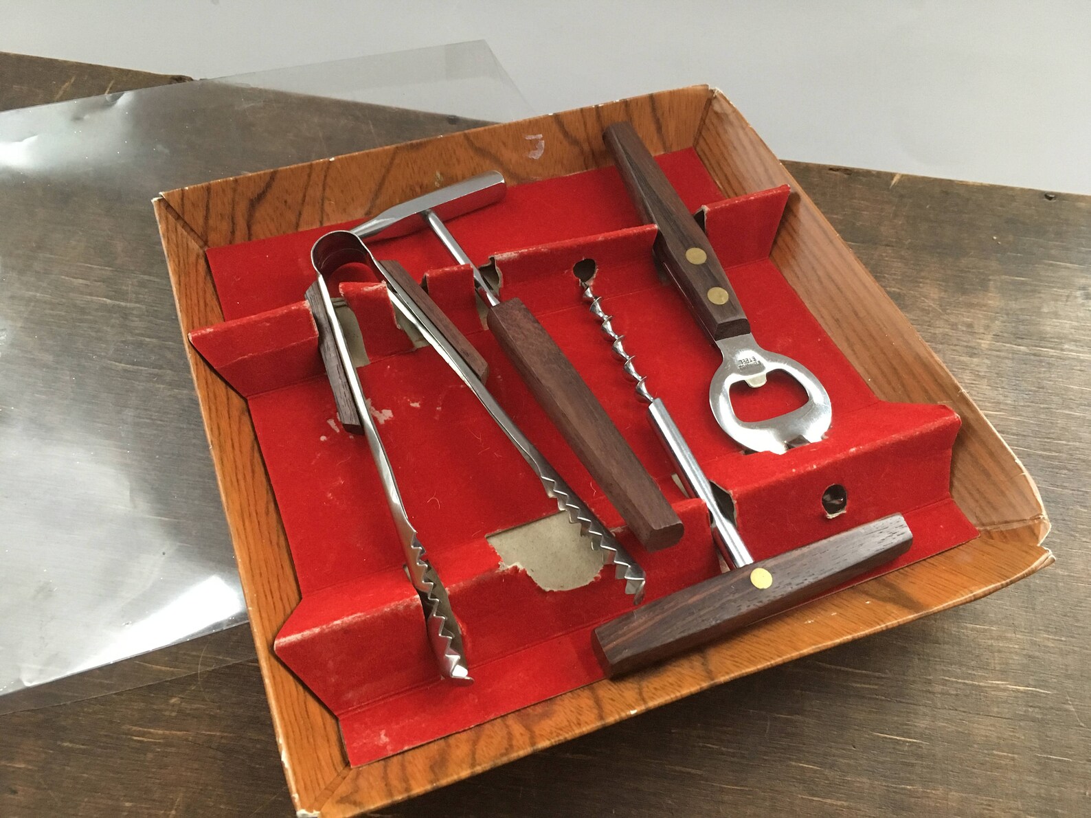 Vintage barware set Wooden kitchen utensil 60s Rustic barware | Etsy