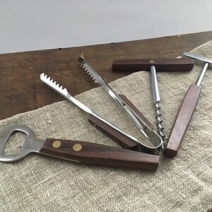 Vintage Barware Set Wooden Kitchen Utensil 60s Rustic Barware - Etsy