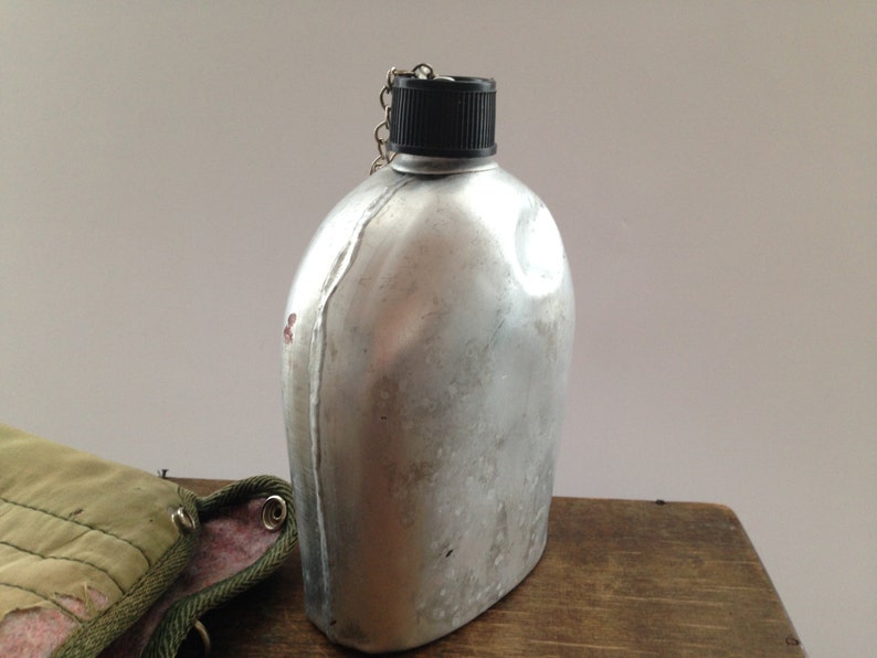 Vintage army flask Water Bottle Aluminum Military Flask Army | Etsy