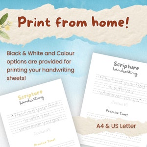 50 Scripture Memorisation Handwriting Sheets and Flash Cards, Bible ...