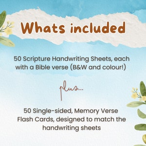 50 Scripture Memorisation Handwriting Sheets and Flash Cards, Bible ...