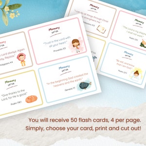 50 Scripture Memorisation Handwriting Sheets and Flash Cards, Bible ...