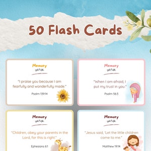 50 Scripture Memorisation Handwriting Sheets and Flash Cards, Bible ...