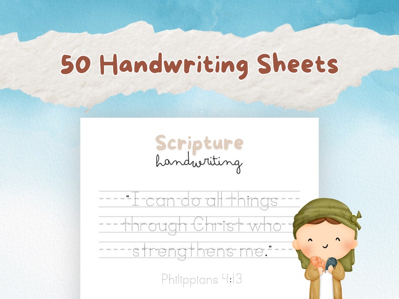 50 Bible Verse Handwriting Sheets & Flashcards (digital Download) - Etsy