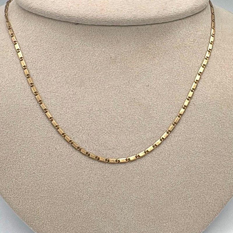 Flat Gold Necklace - Etsy