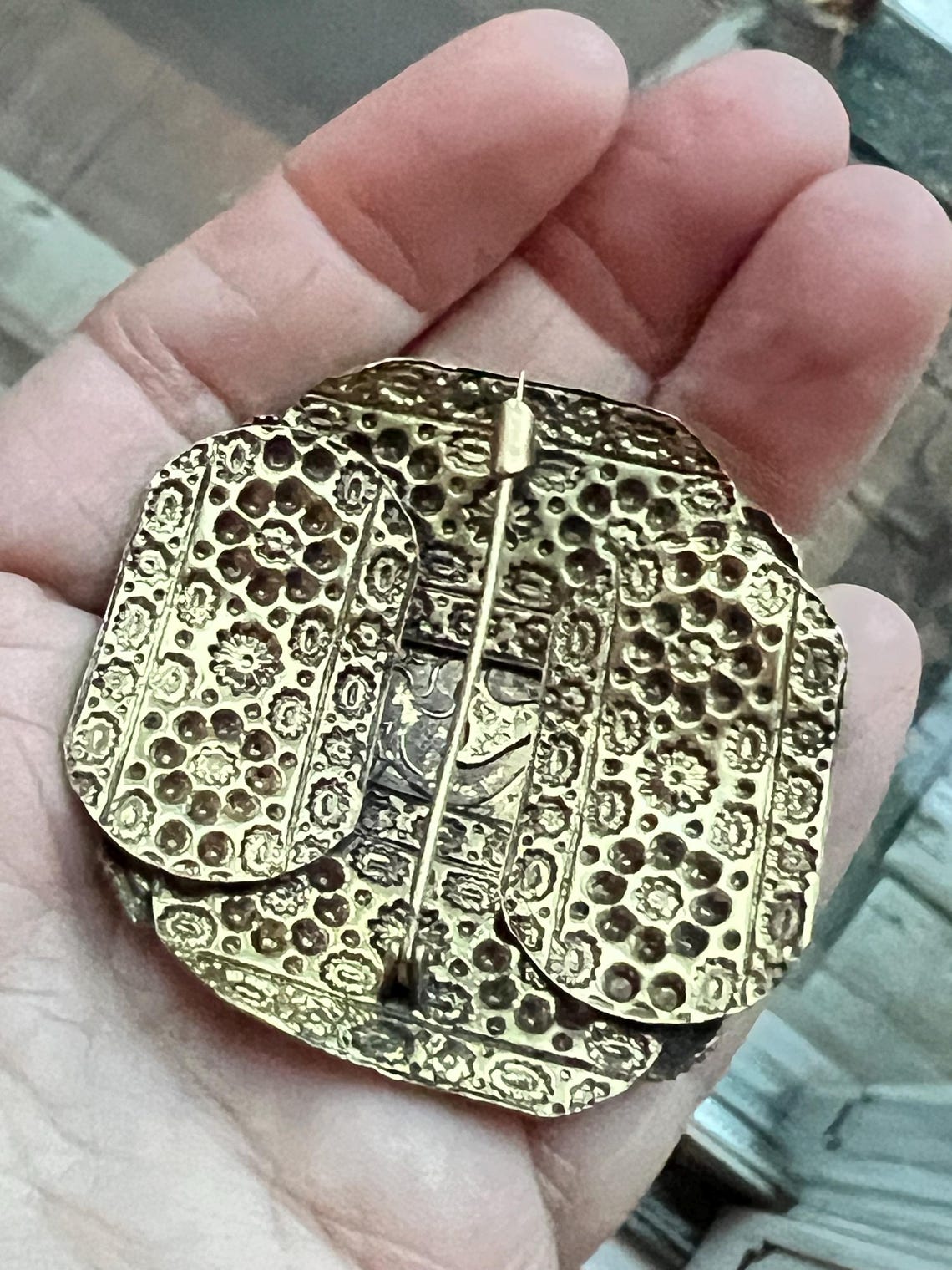 Vintage Czech Brass & Glass Brooch by Neiger Brothers - Etsy