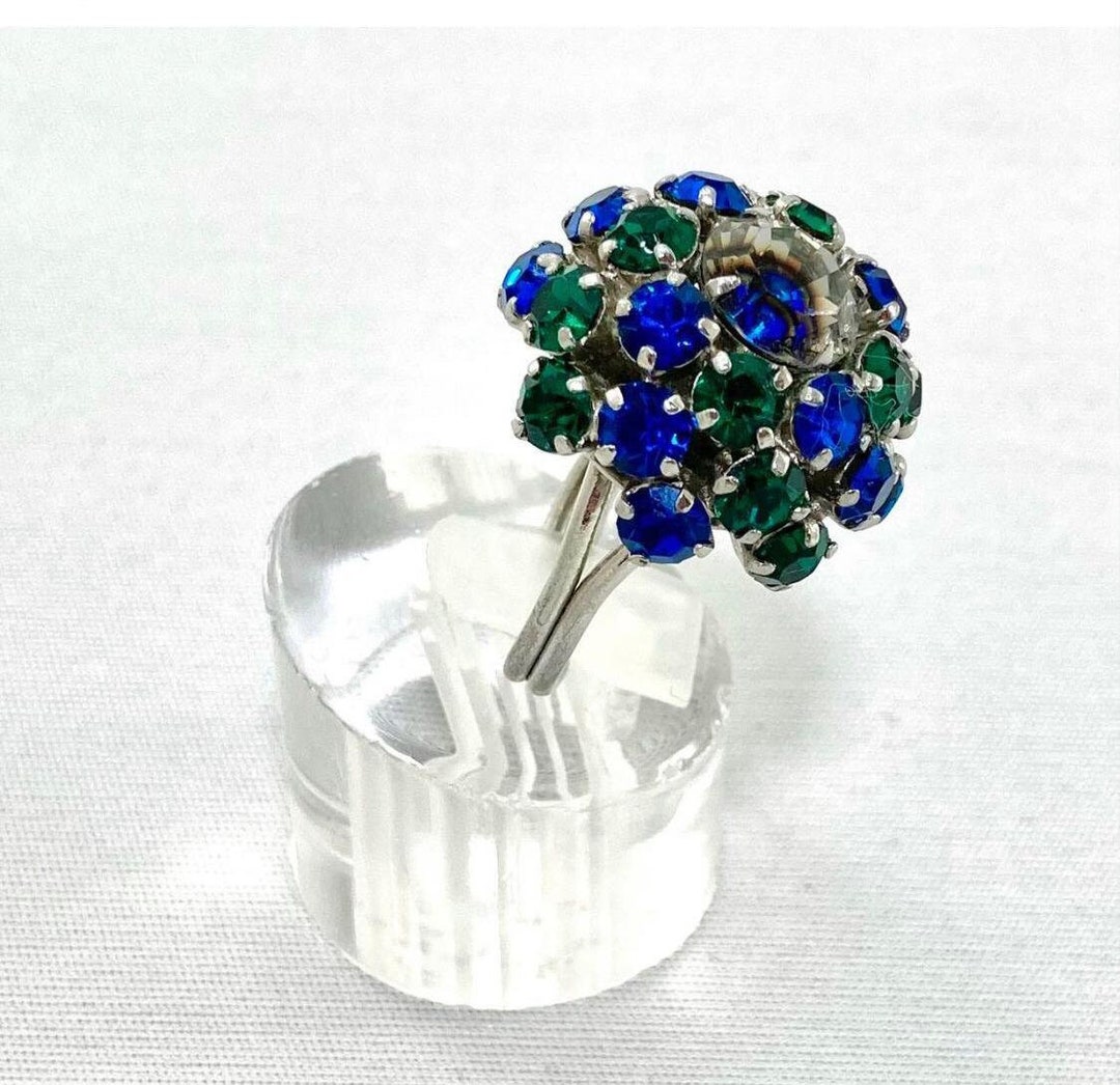 Vintage Faux Sapphire & Emerald Bubble Ring - Etsy Canada