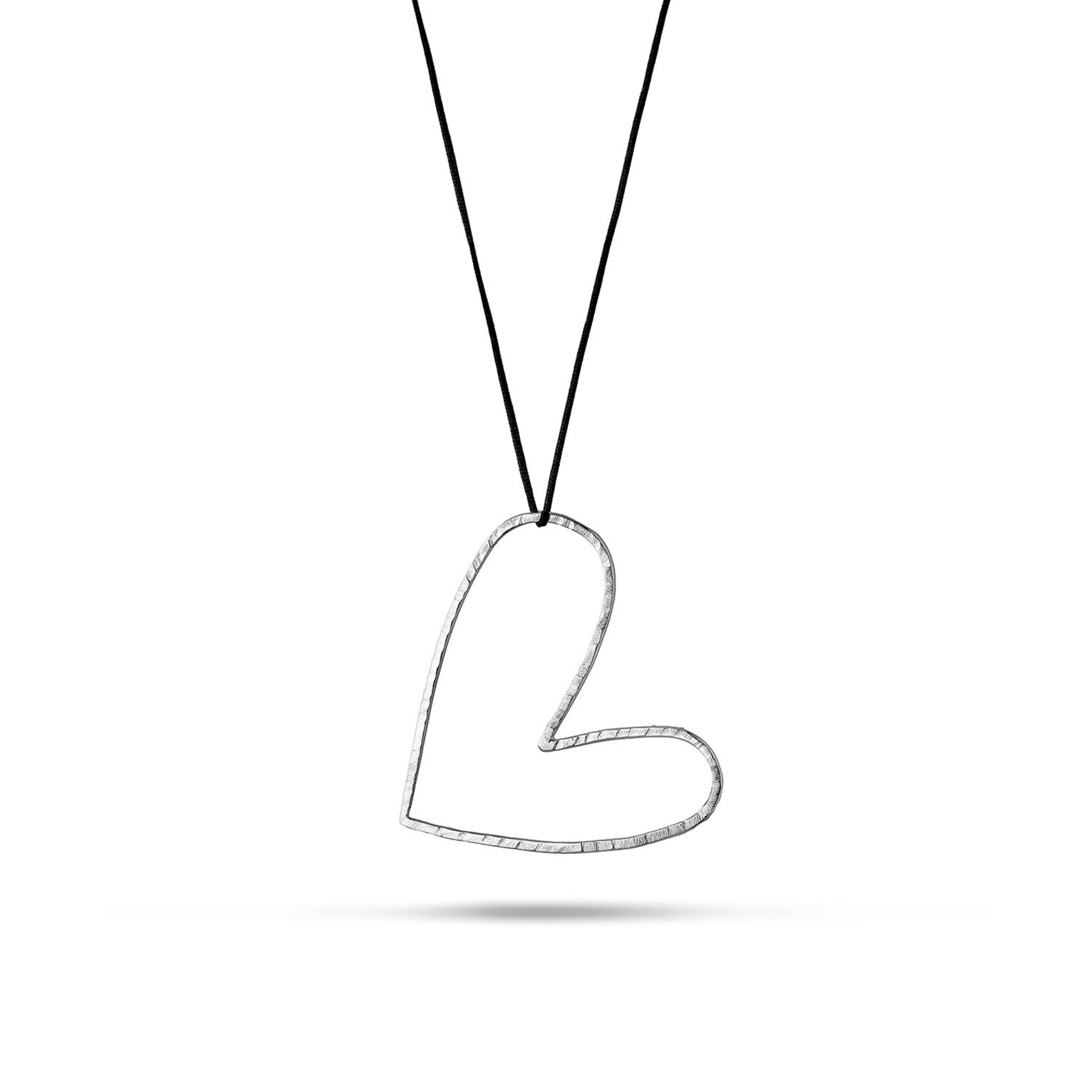 Heart Necklace Silver Necklace Charm Necklace Gift for Her - Etsy