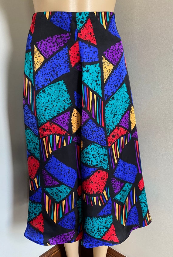 Vintage silky abstract skirt - Gem