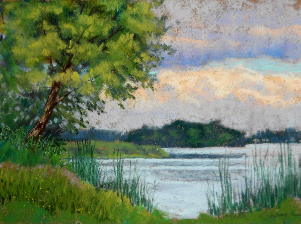 Original Pastel Landscape Painting "storm Clouds" by Pastel Artist ...