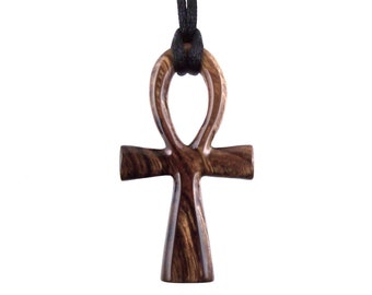 Ankh Pendant, Hand Carved Wooden Ankh Necklace for Men or Women ...