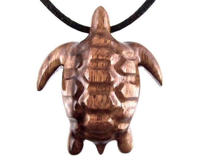 Sea Turtle Necklace Hand Carved Wooden Turtle Pendant Mens | Etsy