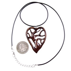 Wooden Tree of Life Pendant Hand Carved Wood Heart Necklace | Etsy