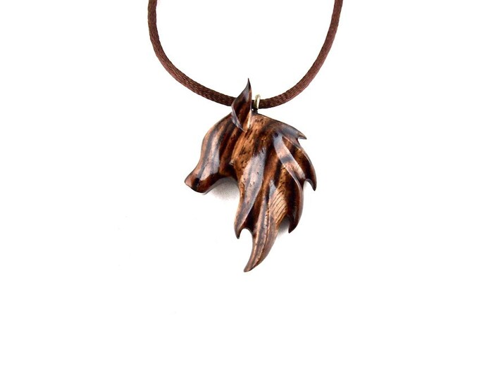 Fox Pendant, Fox Necklace, Fox Jewelry, Wood Fox Pendant, Wood Fox ...