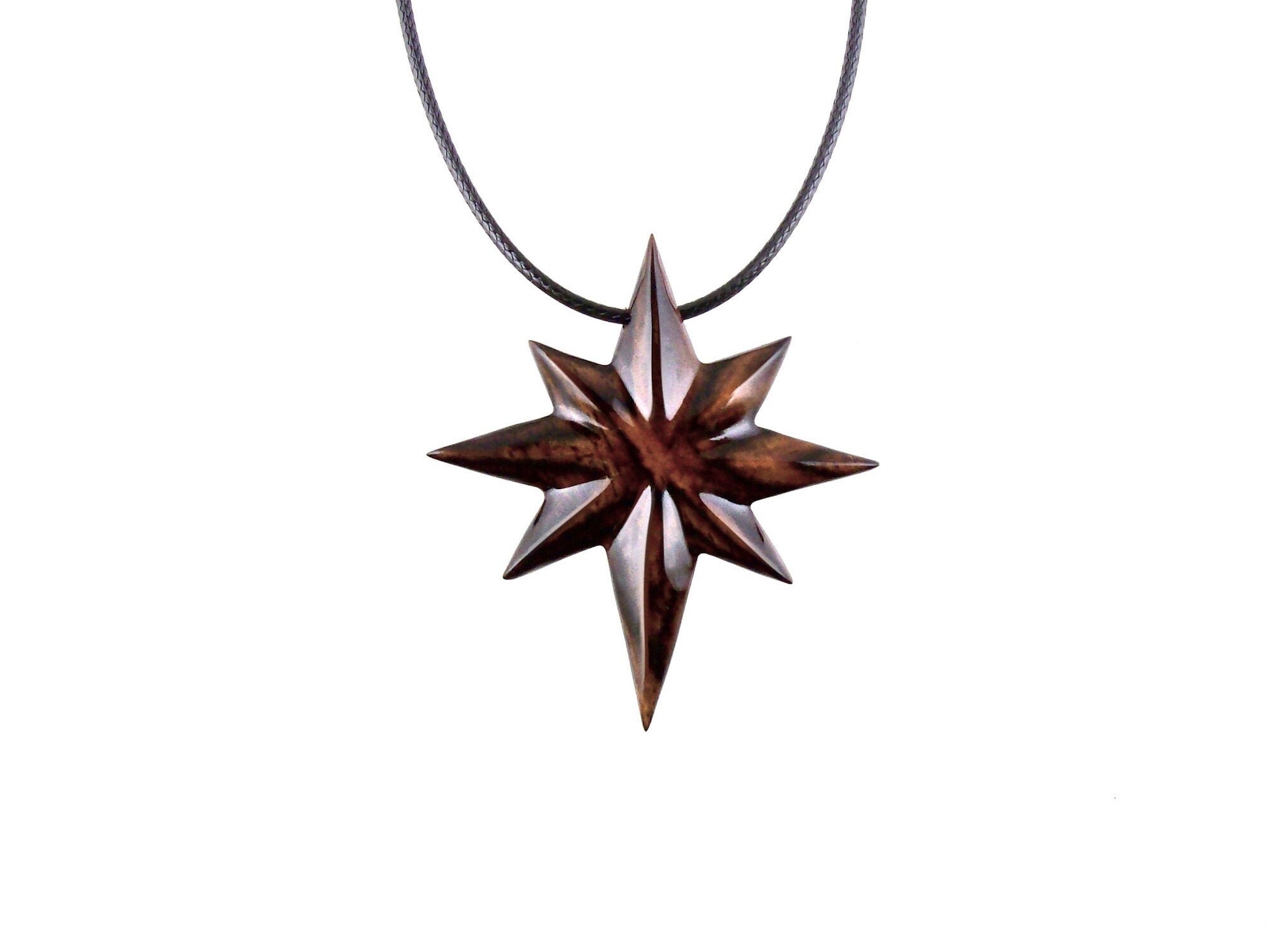 North Star Necklace Hand Carved Wooden Polaris Pendant | Etsy
