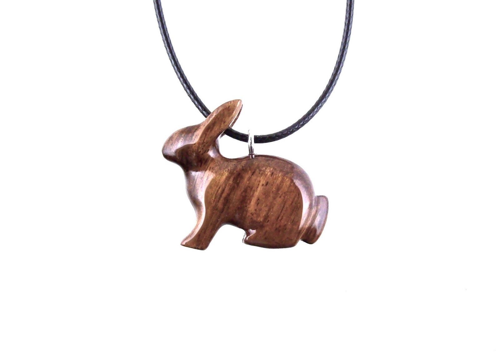Hand Carved Bunny Pendant Wooden Rabbit Necklace Pet Animal - Etsy