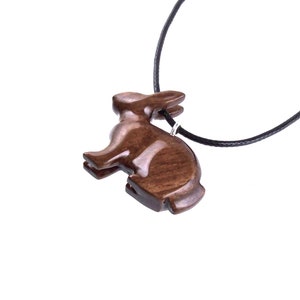 Hand Carved Bunny Pendant Wooden Rabbit Necklace Pet Animal - Etsy
