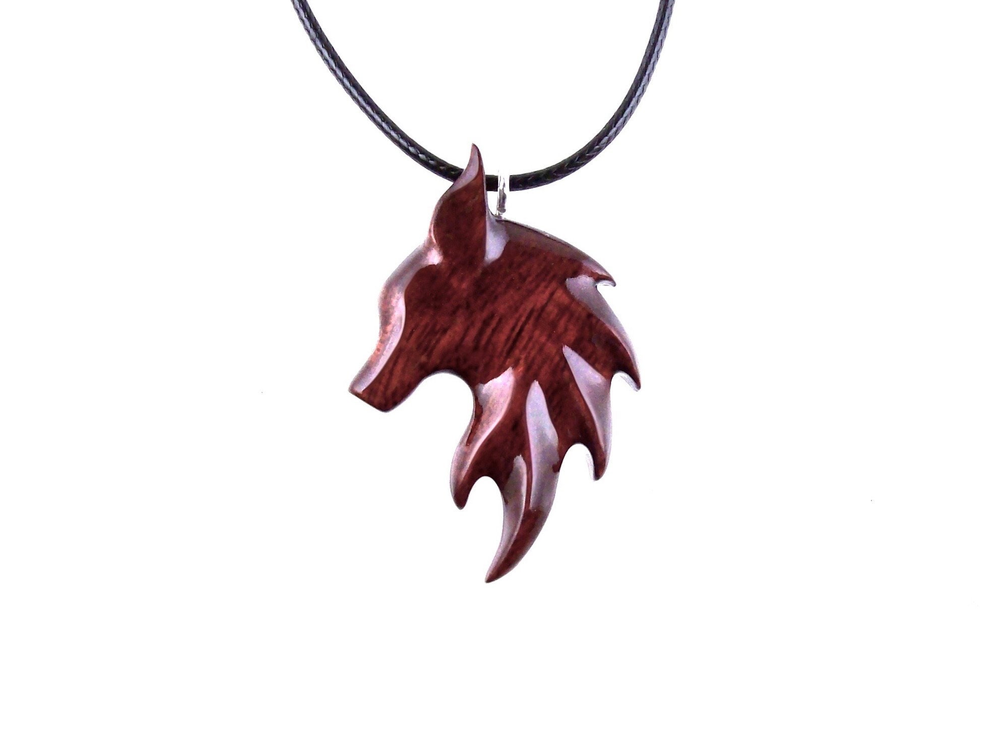 Wooden Fox Pendant Hand Carved Fox Necklace Woodland - Etsy