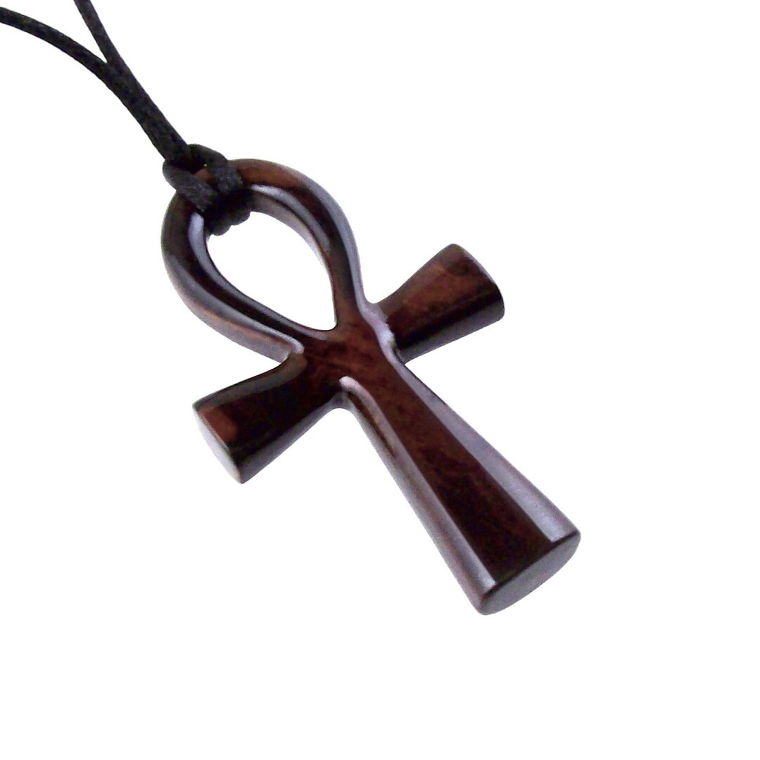 Large Ankh Pendant, Mens Wood Ankh Necklace, Wooden Egyptian Cross Ankh ...