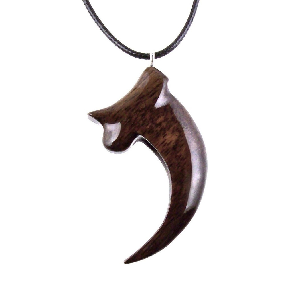 Bear Claw Necklace Hand Carved Wooden Claw Pendant Tribal - Etsy