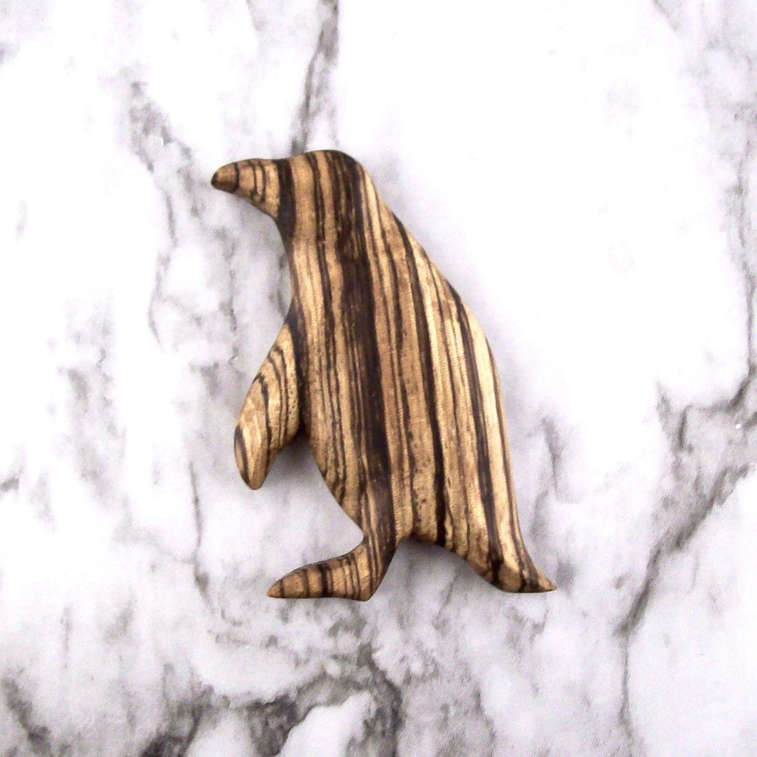 Wood Penguin Magnet, Arctic Bird Refrigerator Wooden Magnet Hand Carved ...