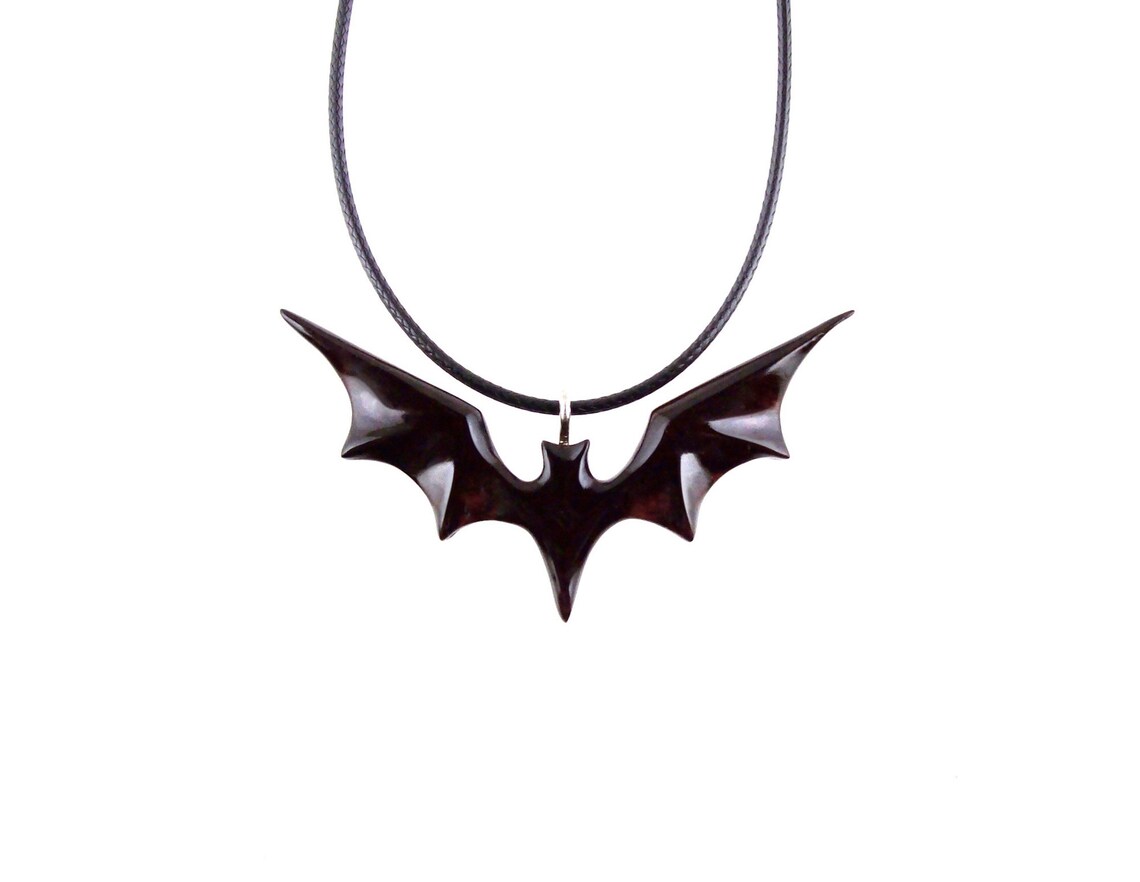 Hand Carved Bat Necklace Wooden Bat Pendant Totem Spirit | Etsy