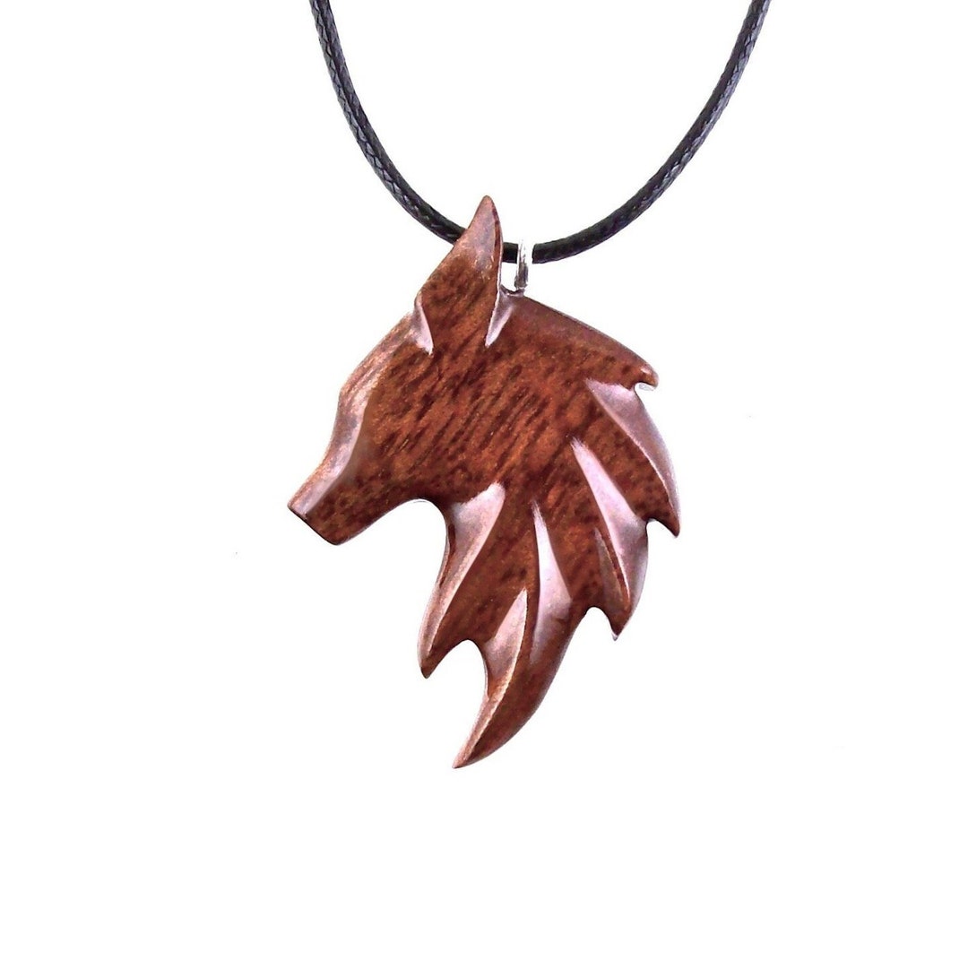 Wooden Fox Pendant, Hand Carved Fox Necklace, Woodland Pendant, Totem ...
