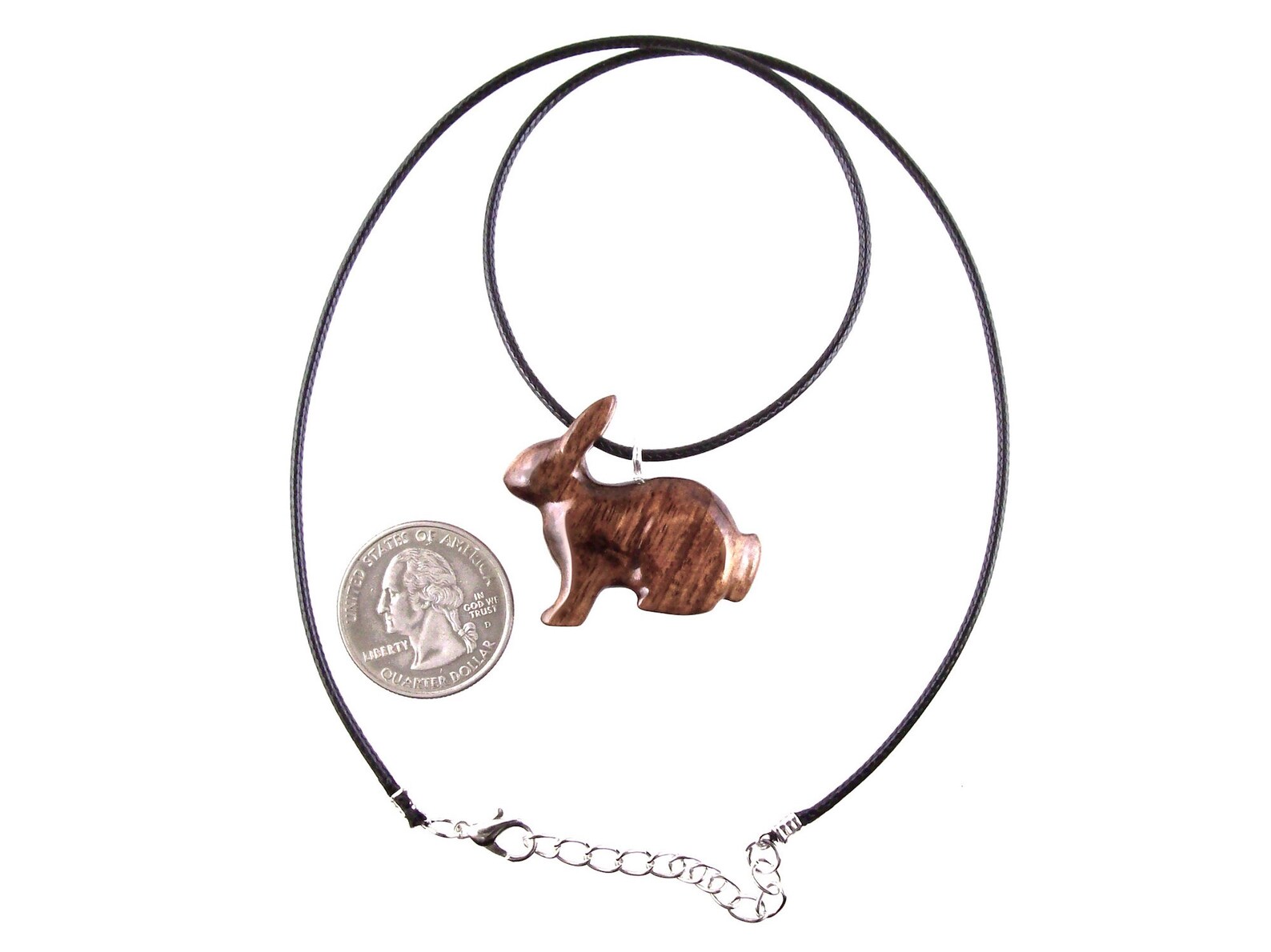 Hand Carved Bunny Pendant Wooden Rabbit Necklace Pet Animal | Etsy