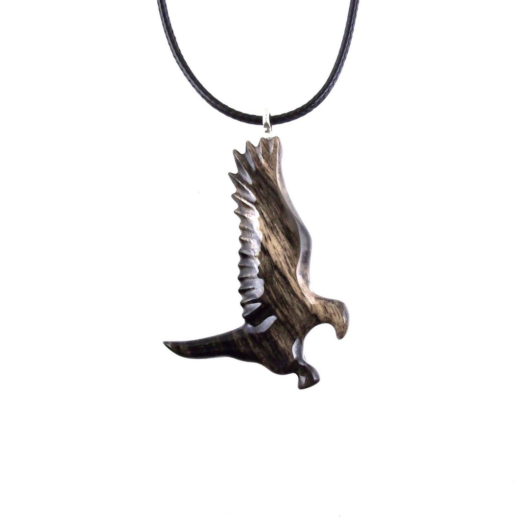 Hawk Necklace, Hand Carved Wooden Hawk Pendant for Men or Women, Wood ...