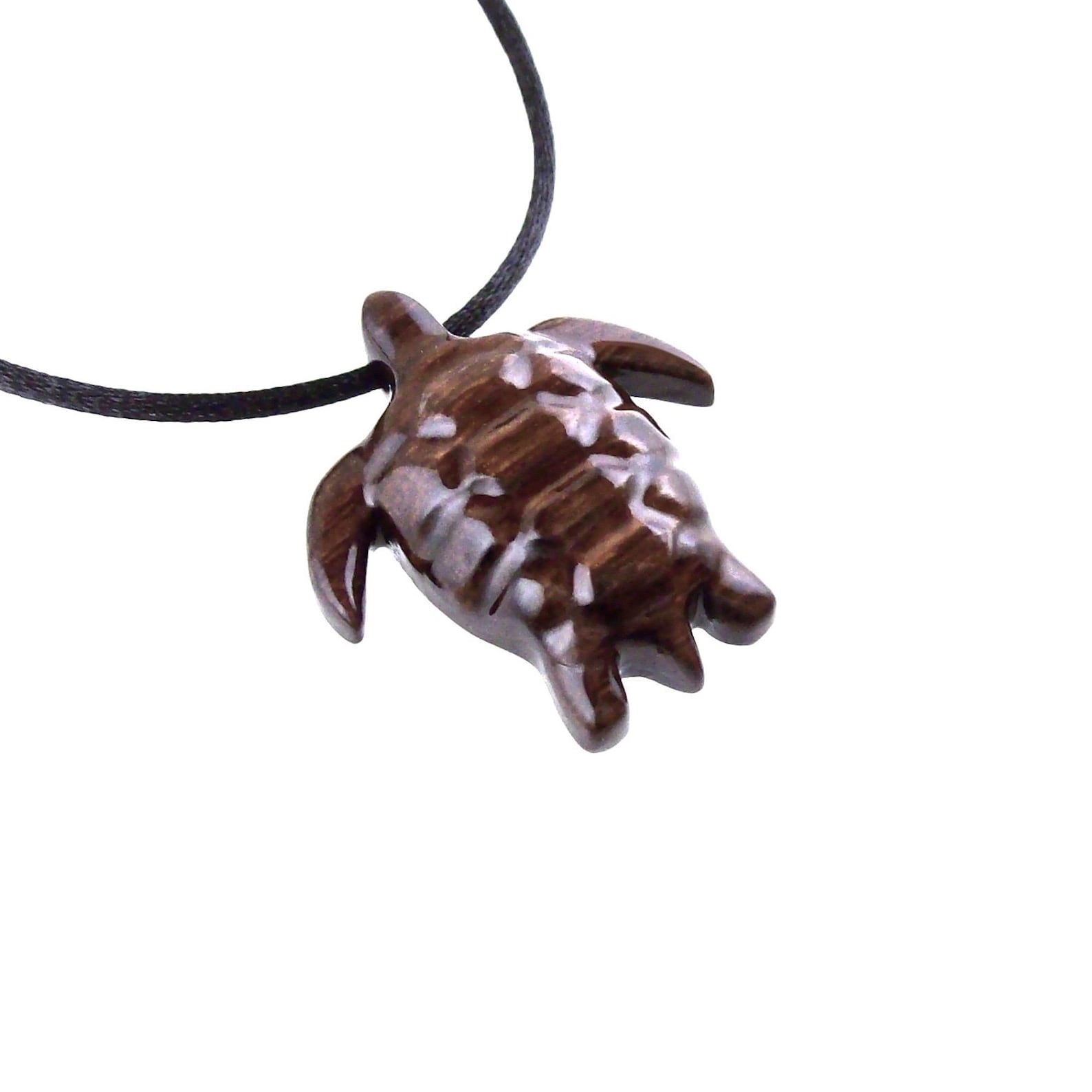 Sea Turtle Necklace, Hand Carved Wooden Turtle Pendant, Mens Wood ...