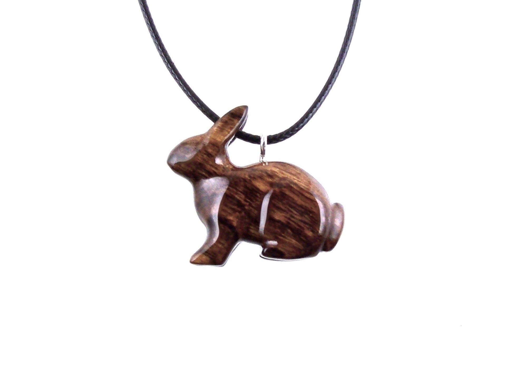 Bunny Necklace Hand Carved Wooden Rabbit Pendant Pet Animal - Etsy