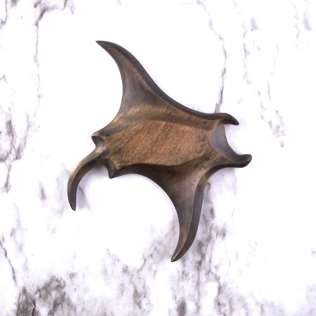 Hand-carved Wooden Manta Ray Magnet, Nautical Sea Animal Fridge Decor ...