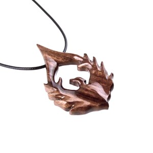 Wooden Phoenix Necklace Hand Carved Phoenix Rising Pendant - Etsy