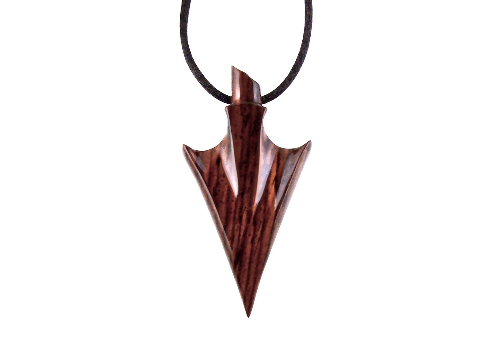 Hand Carved Wooden Arrowhead Necklace Arrow Pendant Mens - Etsy