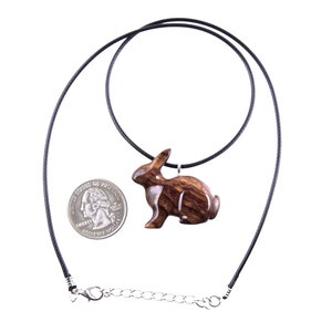 Bunny Necklace Hand Carved Wooden Rabbit Pendant Pet Animal - Etsy