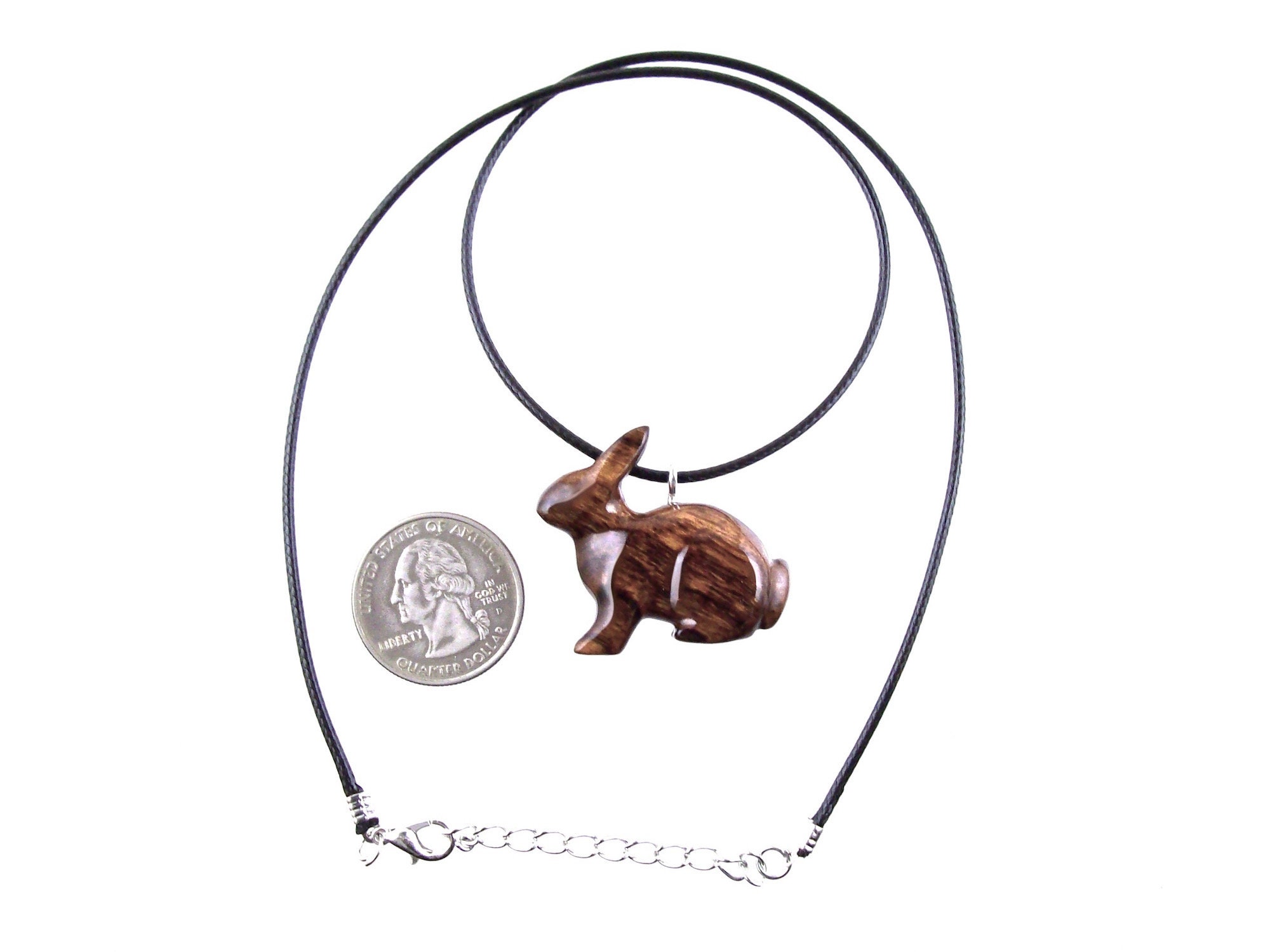 Bunny Necklace Hand Carved Wooden Rabbit Pendant Pet Animal - Etsy