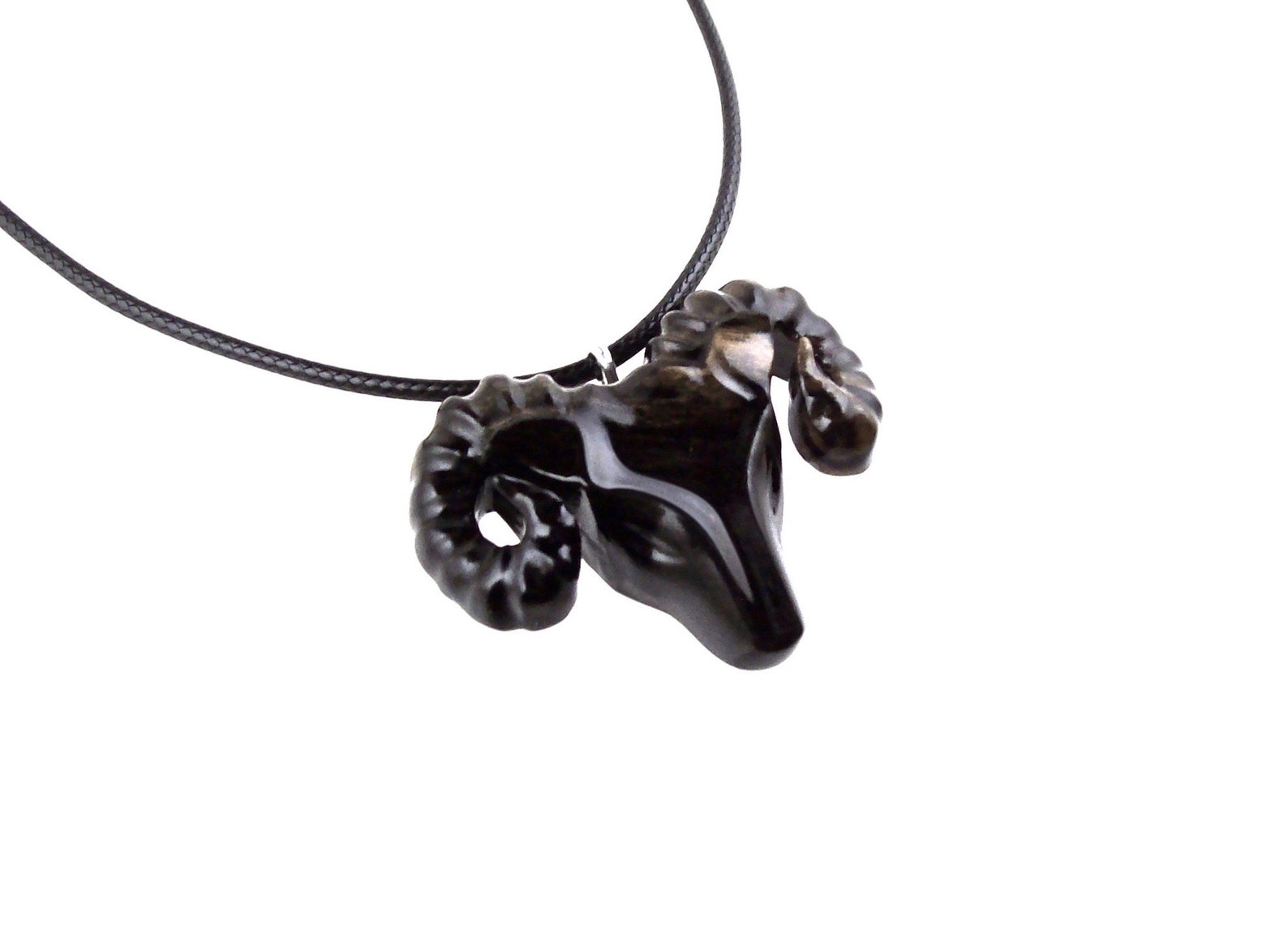 Ram Necklace Hand Carved Wooden Ram Head Pendant Mens Wood - Etsy