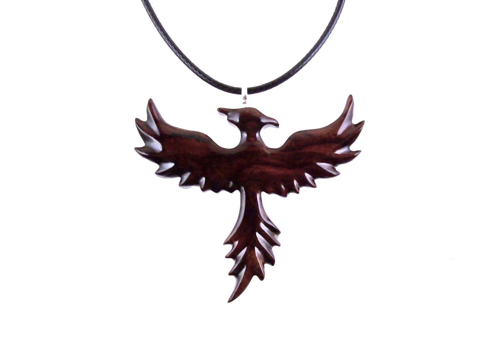 Hand Carved Phoenix Necklace Wooden Rising Phoenix Pendant - Etsy