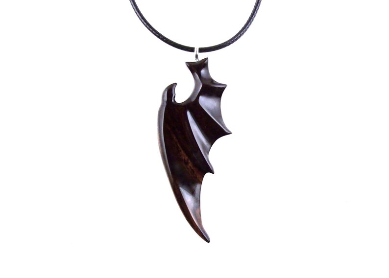 Hand Carved Dragon Wing Necklace Wooden Wing Pendant Fantasy - Etsy